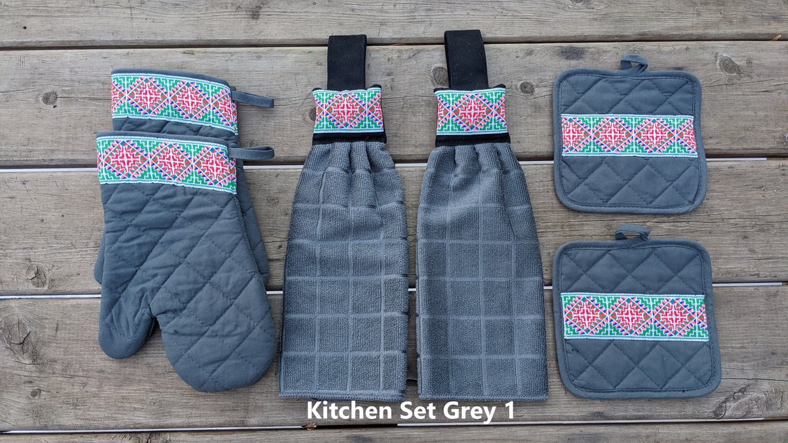 Hmong Embroidered Kitchen Apparel Sets - Etsy