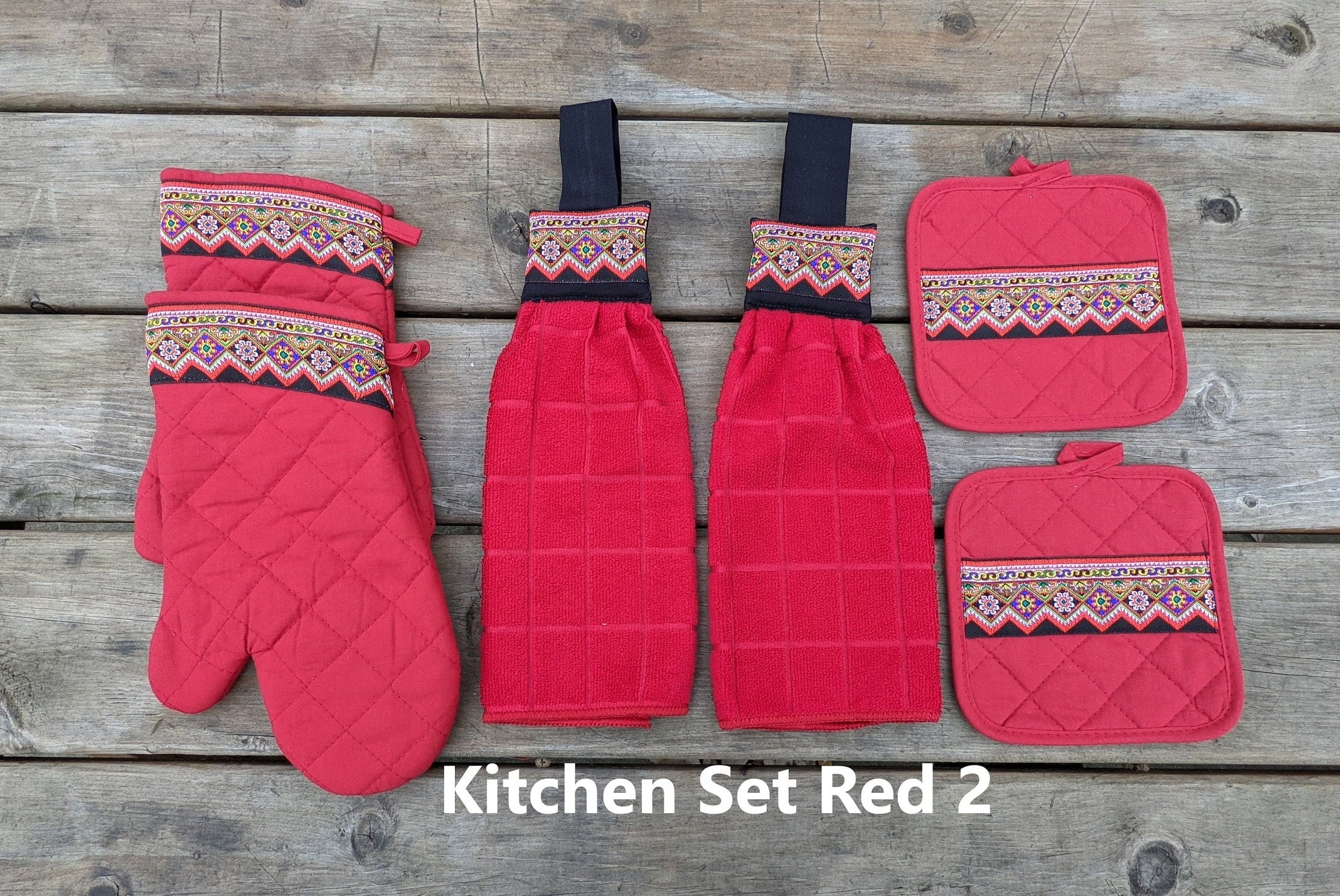 Hmong Embroidered Kitchen Apparel Sets - Etsy
