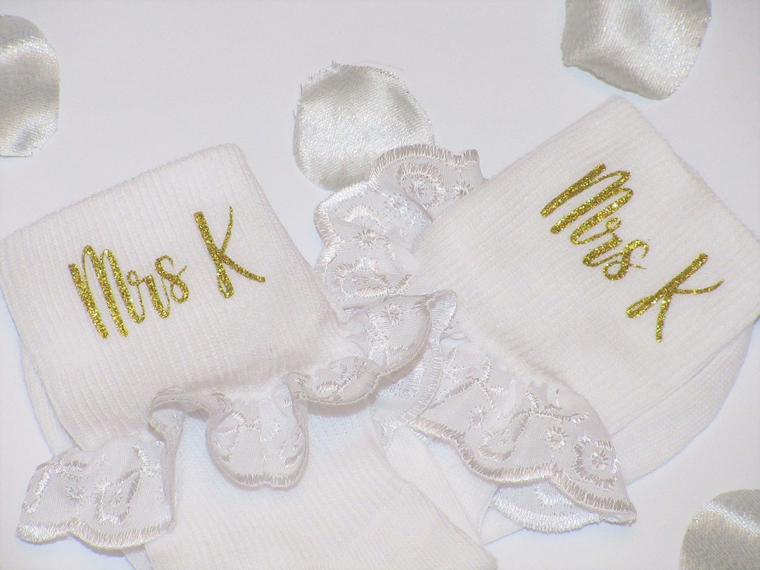 Bride Frilly Socks, Wedding Trainer Sneaker Socks, mrs Personalised Wedding Socks. - Etsy