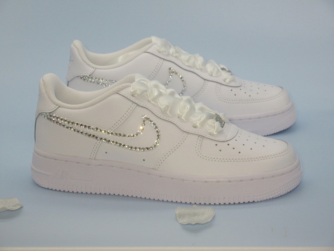 Custom Swarovski Crystal Bling Nike Air Force 1, Wedding Sneakers ...