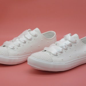 White / Ivory Pearl Wedding Flower Girl Shoes, First Communion Shoes ...