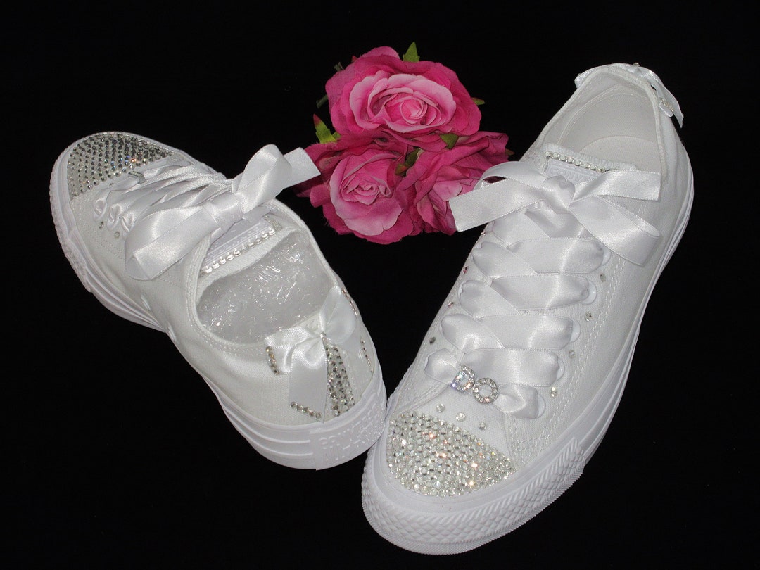 Wedding Bride "i Do" Crystal Customised Converse Sneakers - Etsy