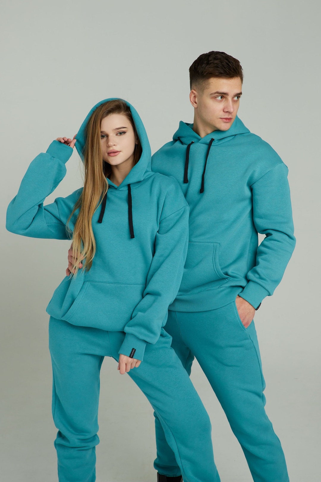 Emerald Couple Tracksuits, Unosex Hoodie Sets, Couple Anniversary Gift ...