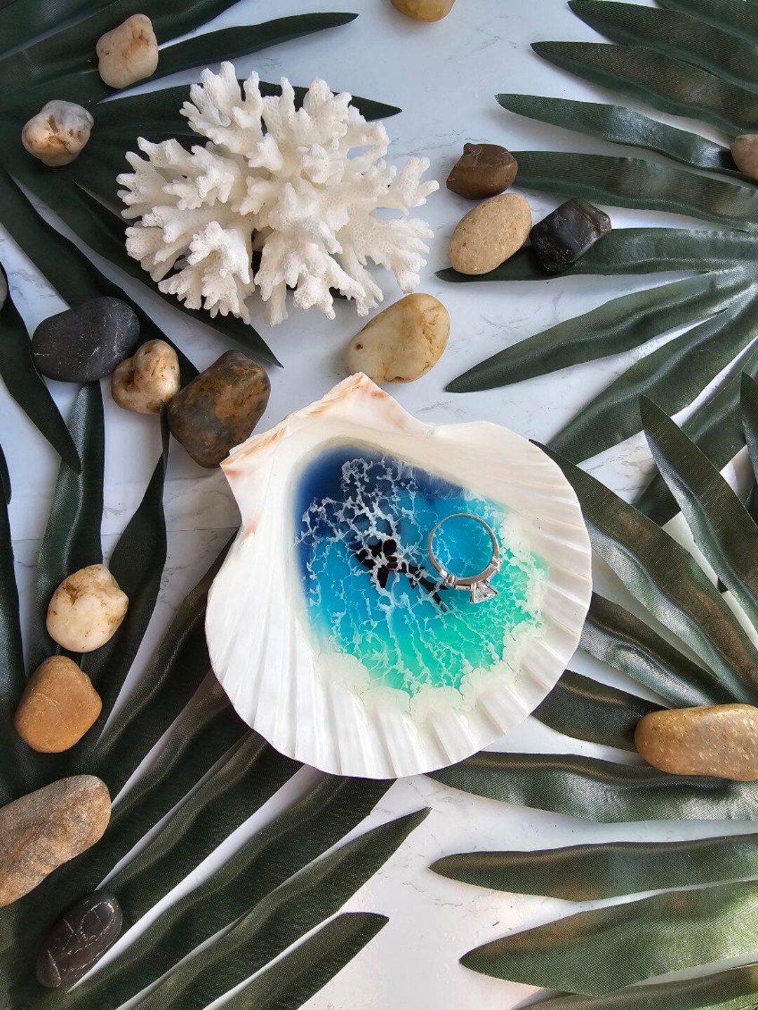 Large Ocean Resin Scallop Perfectly Imperfect(see DESCRIPTION) Shell ...