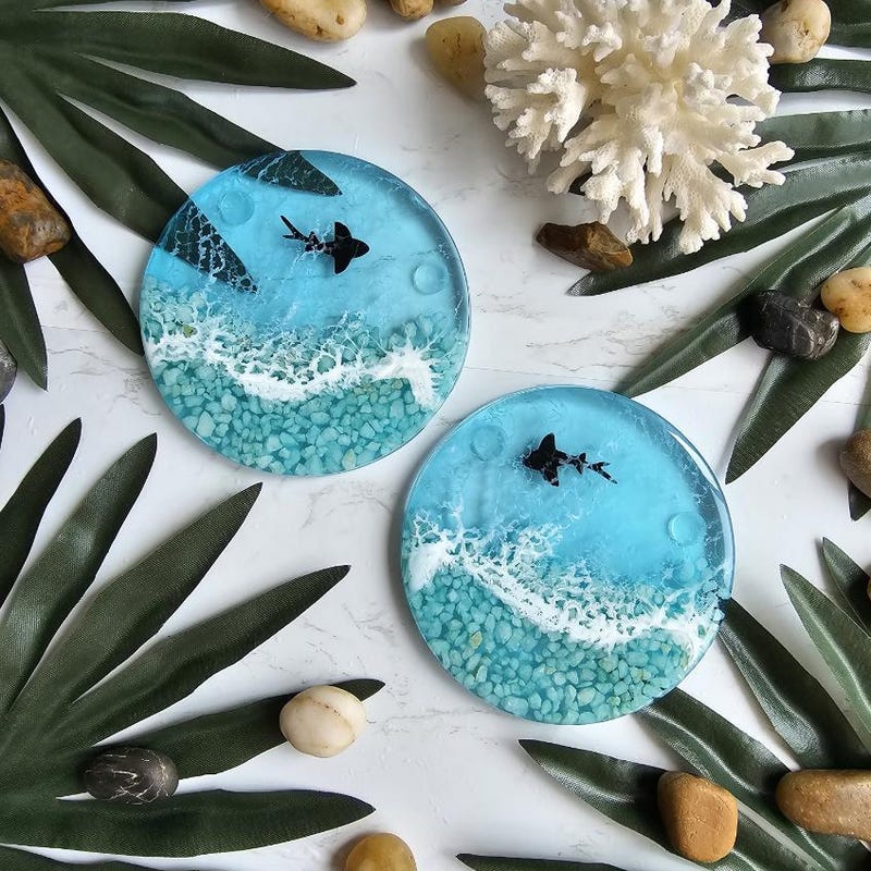 Resin Beach Coasters - Etsy