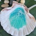 Large Ocean Resin Scallop Shell Ornament Waves Beach Epoxy Handmade ...