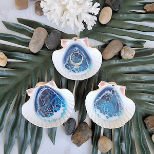 Ocean Resin Shell Ring Dish Trinket Dish Waves Engagement Gift Idea ...