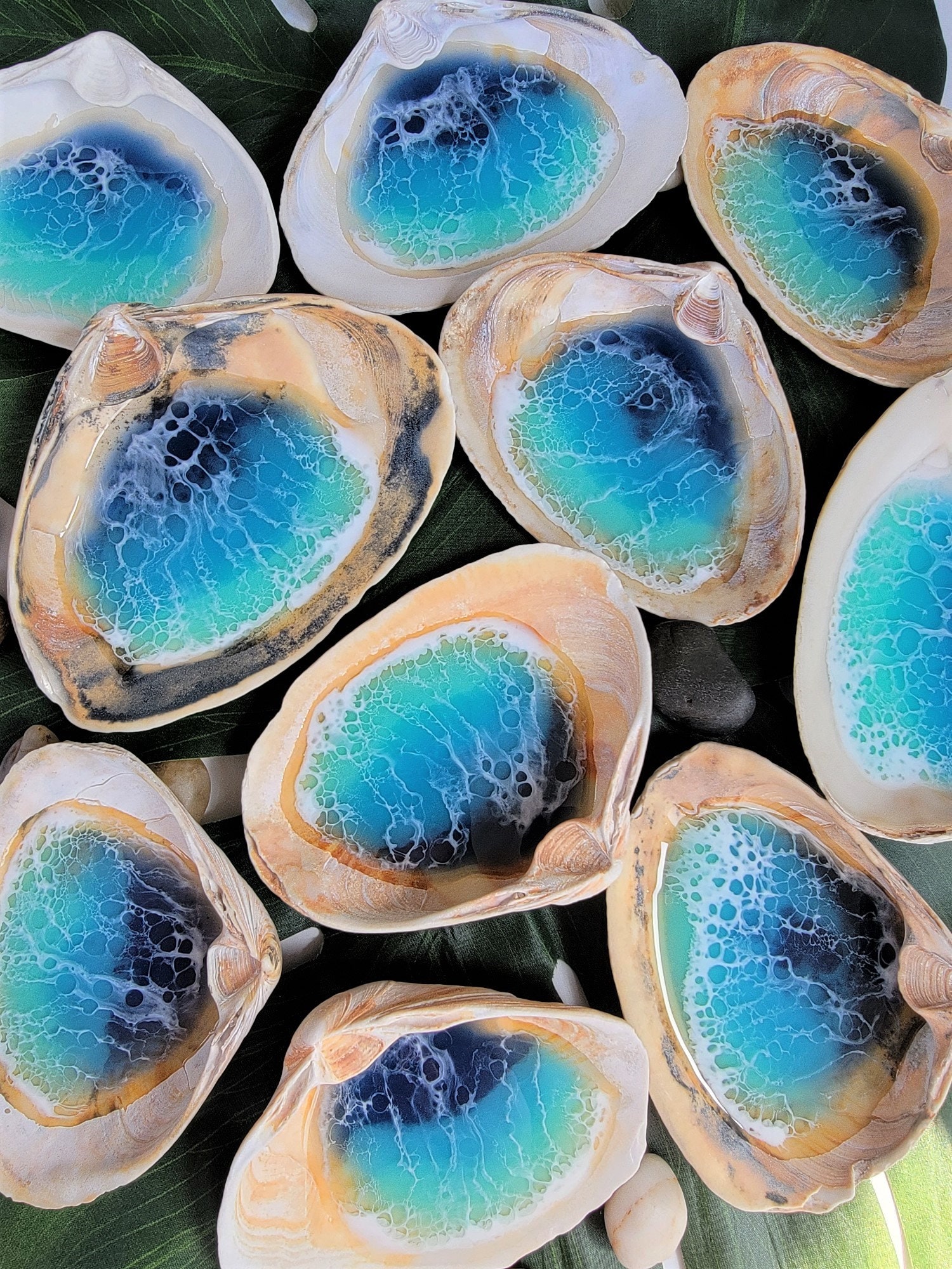 Ocean Resin Shell Ring Dish Trinket Dish Waves Beach Epoxy - Etsy