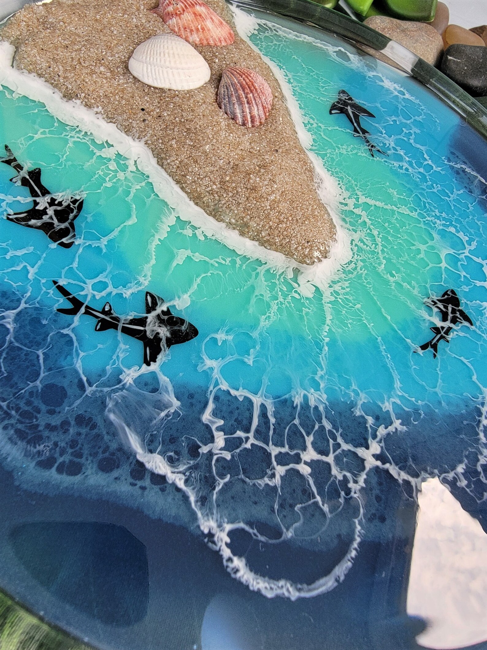 Glass Epoxy Resin Waves 8 Ocean Island Trinket Jewelry - Etsy