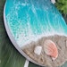 Epoxy Resin Waves Beach Wall Hanging Hand Painted Turtles on Wood Ocean ...