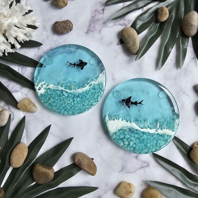 Resin Beach Coasters - Etsy