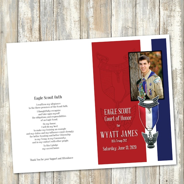 Eagle Scout Printable Program Template - Etsy