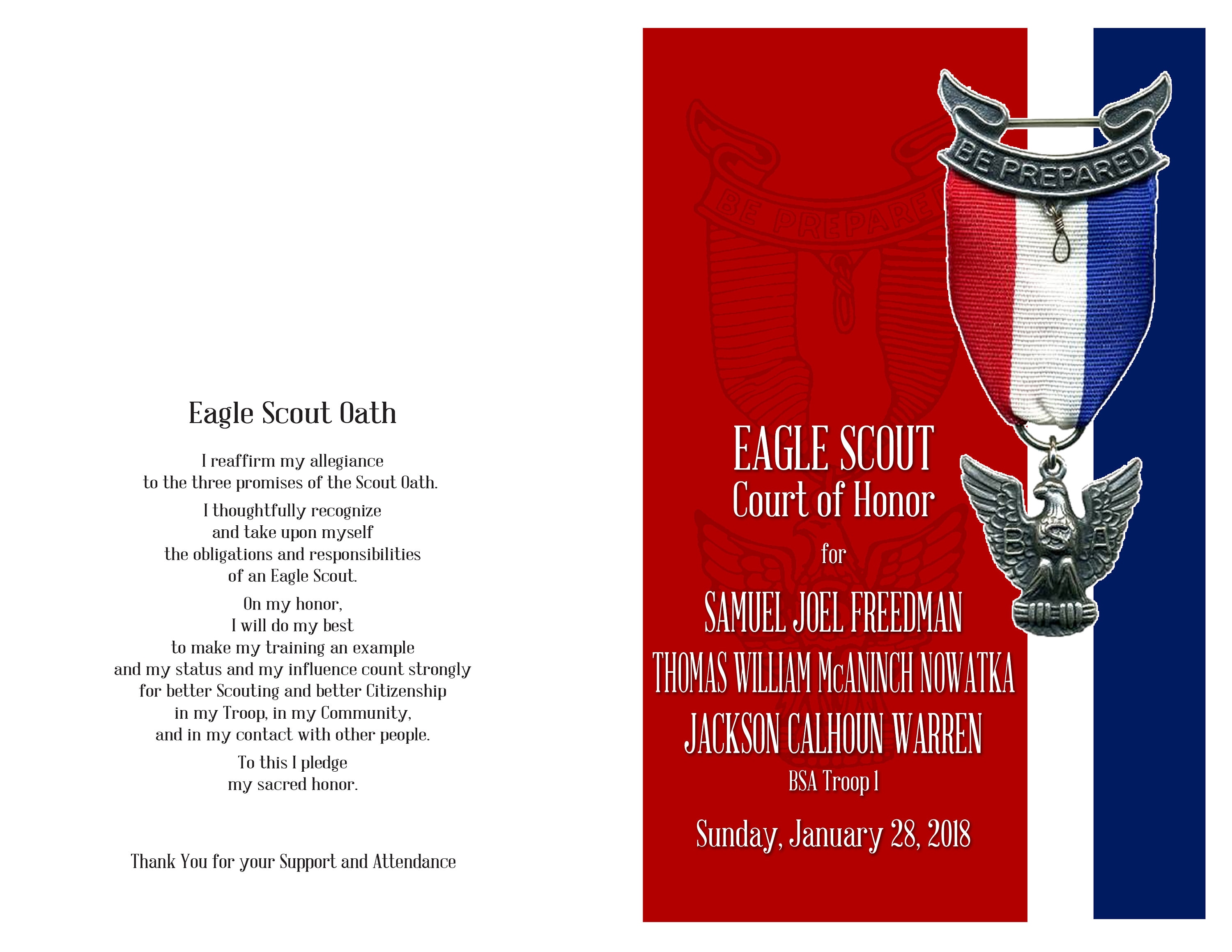 Invitations EAGLE SCOUT Merit Badge Program Covers Court of Honor ...