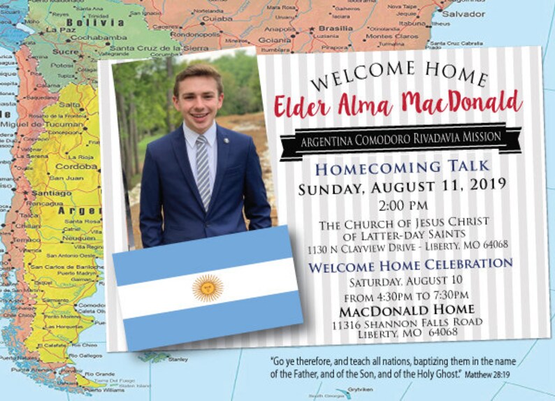 MISSION MAP Card Digital Design / LDS Missionary Report 5x7 - Etsy
