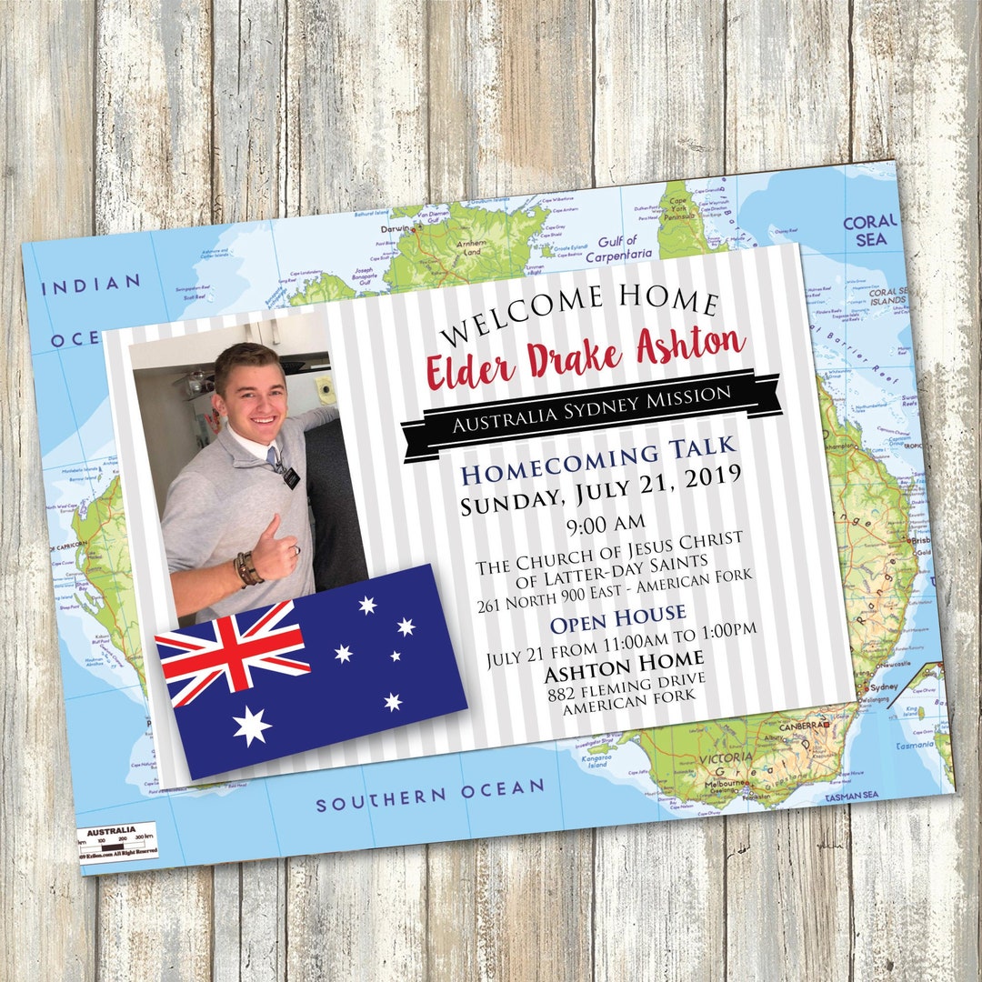 MISSION MAP Card Digital Design / LDS Missionary Report 5x7 Invite ...