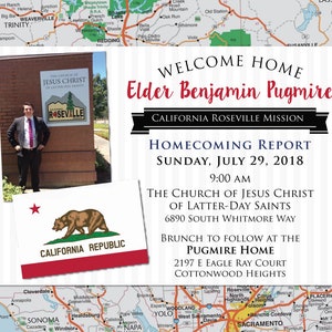 MISSION MAP Card Digital Design / LDS Missionary Report 5x7 Invite ...