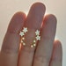 Sterling Silver Star Cluster Stud Earrings, CZ Crystals Sparkly Star ...