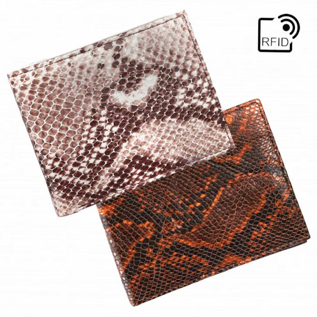 Luxury Men's Wallet, Brown Genuine Leather Wallet, Snake Skin Wallet ...