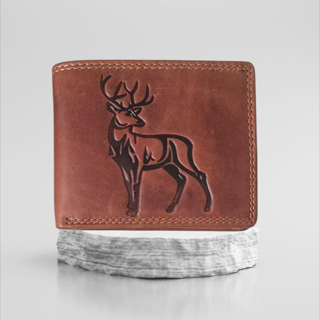 Deer Wallet, Men's Wallet, Brown Leather Men RFID Blocking Wallets ...