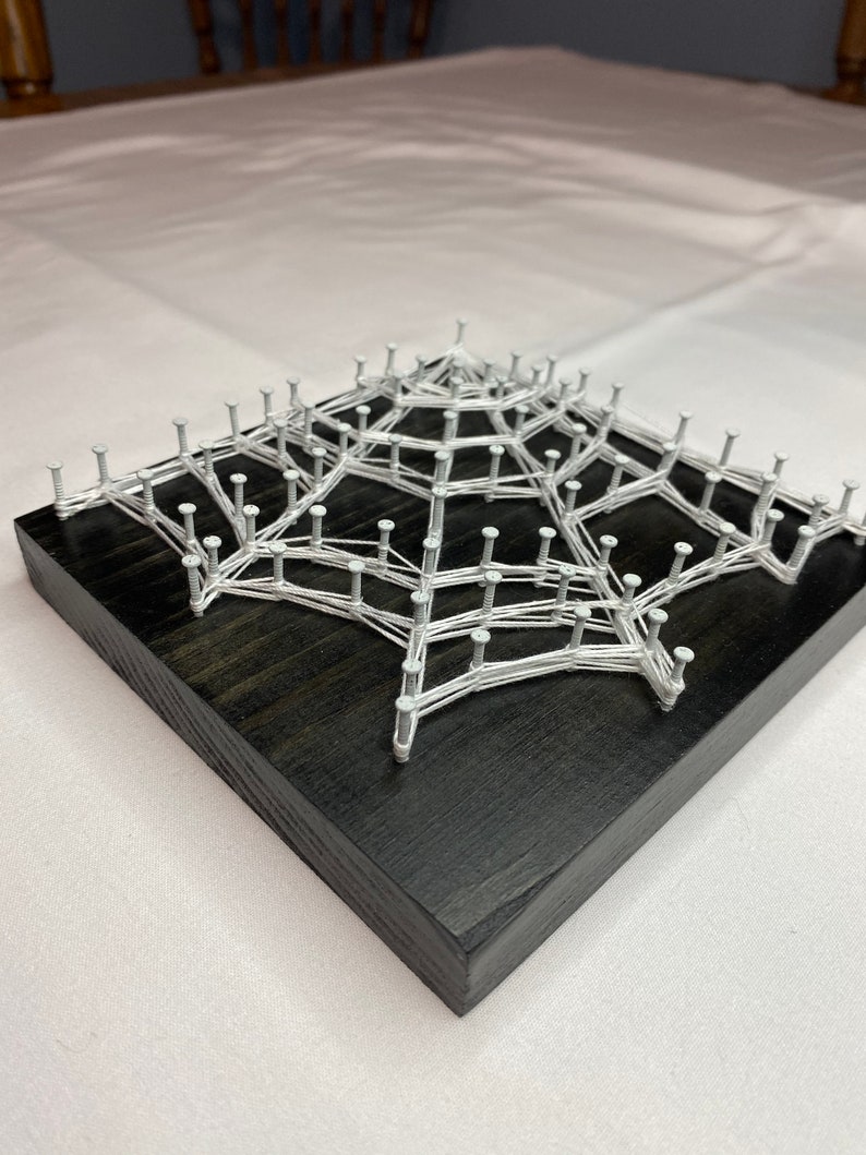 Spider Web String Art Wooden Sign halloween String Art Décor | Etsy