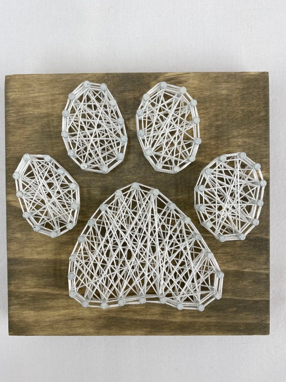 Paw Print String Art Wooden Sign Pet/animal Décor | Etsy