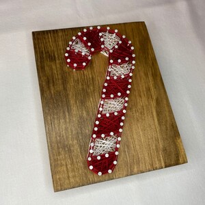 Small Candy Cane String Art Wooden Sign winter/holiday/christmas String ...