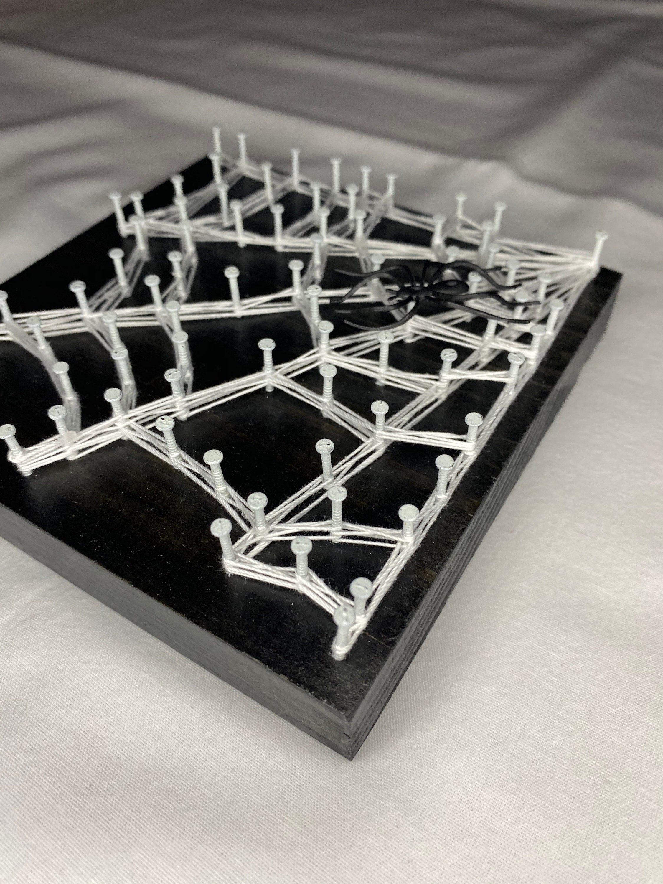 Spider Web String Art Wooden Sign With Plastic Spider - Etsy