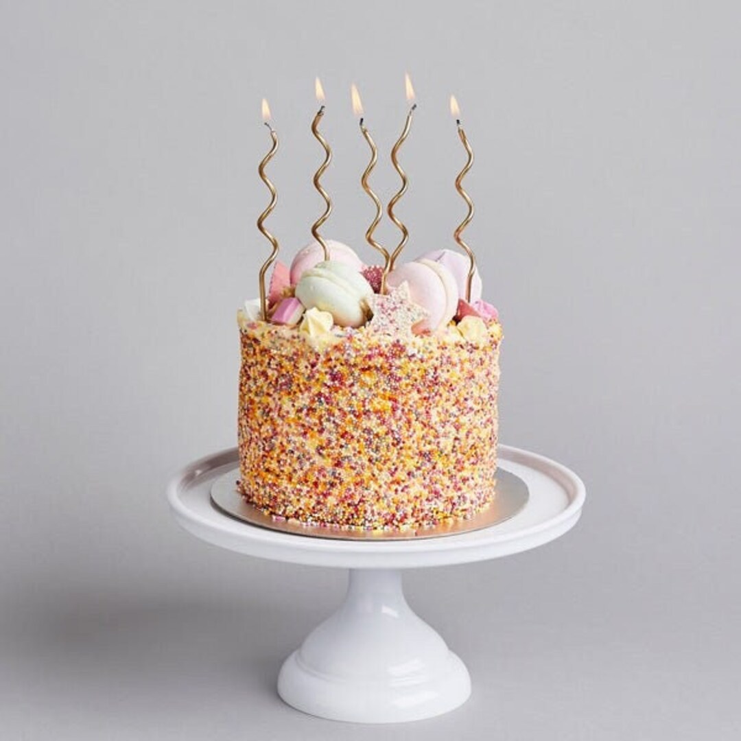 Gold Twisted Curly Candles X 12, Gold Twisted Birthday Candles, Gold ...
