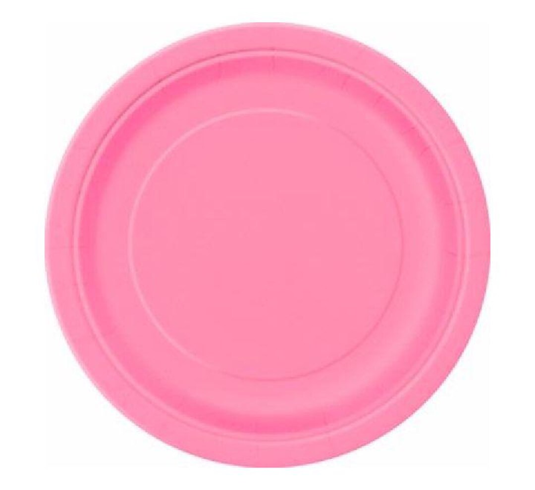 Hot Pink Party Plates X 16, Pink Party Supplies, Pink Birthday ...