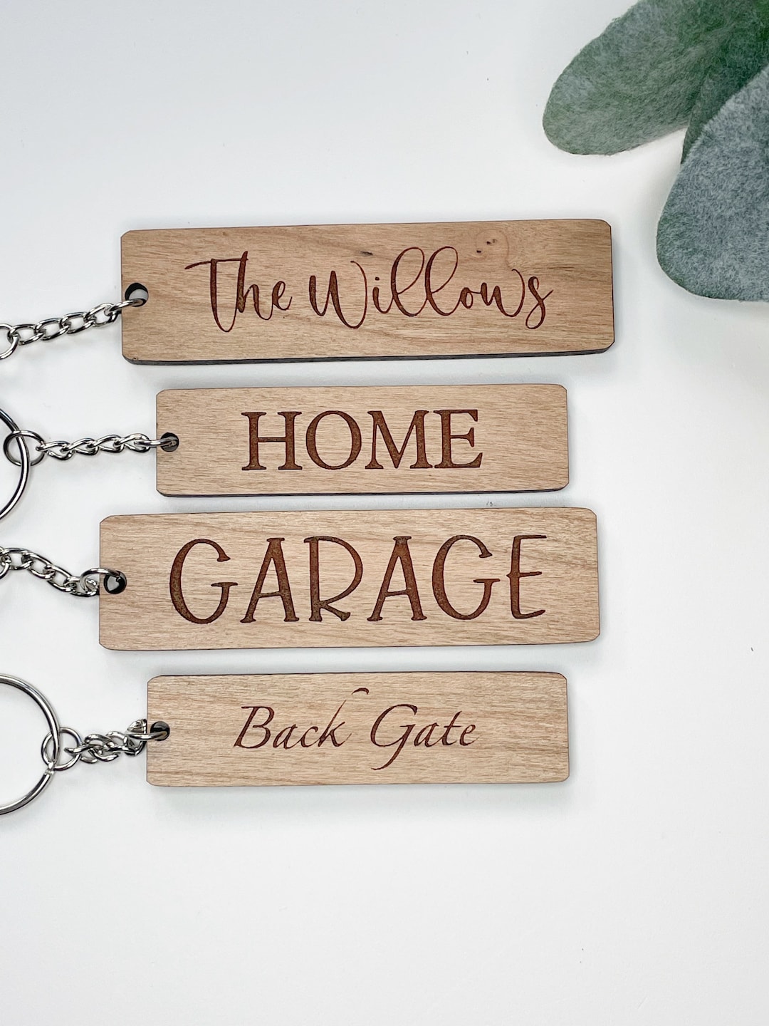 Personalised Oak Key Ring Rustic Cherrywood Key Fob Custom Hotel ...