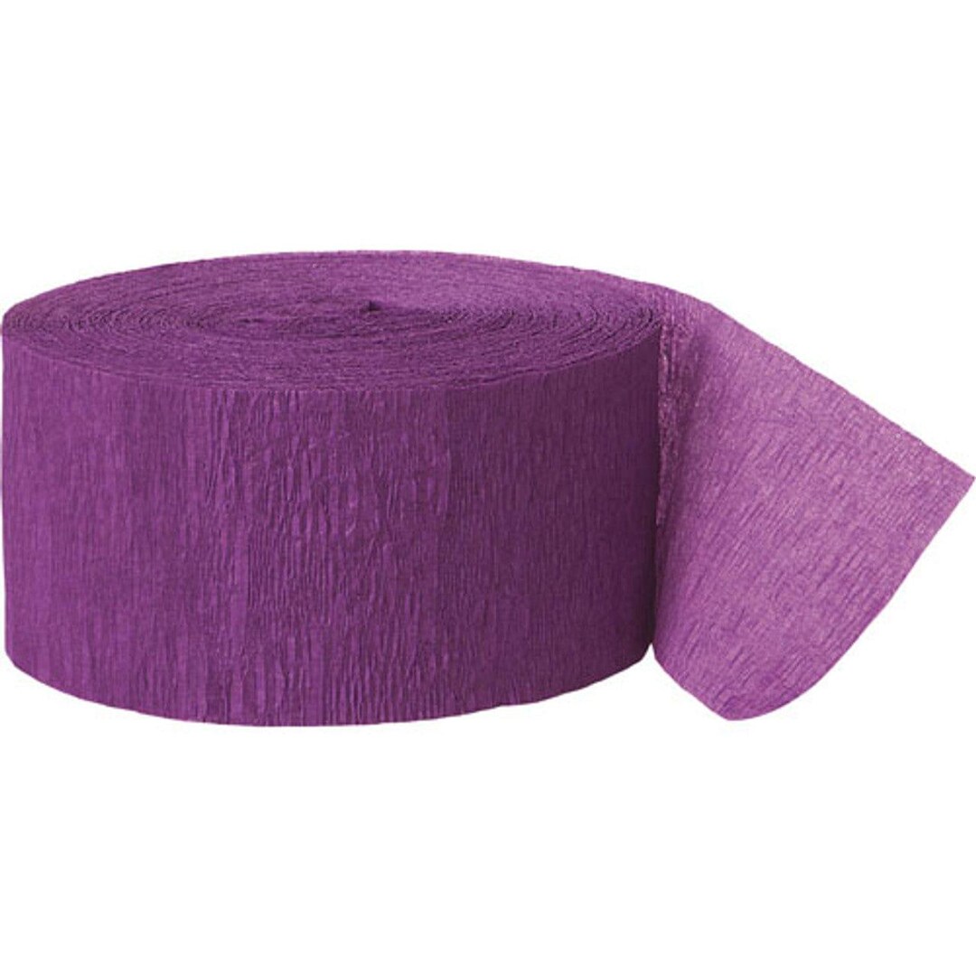 Purple Crepe Paper Streamer - 24m, Paper Streamer Banner, Streamer ...