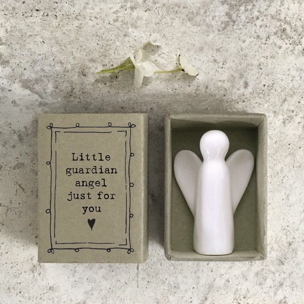 Porcelain Matchbox Guardian Angel for Special Friend, Godchild Gift ...