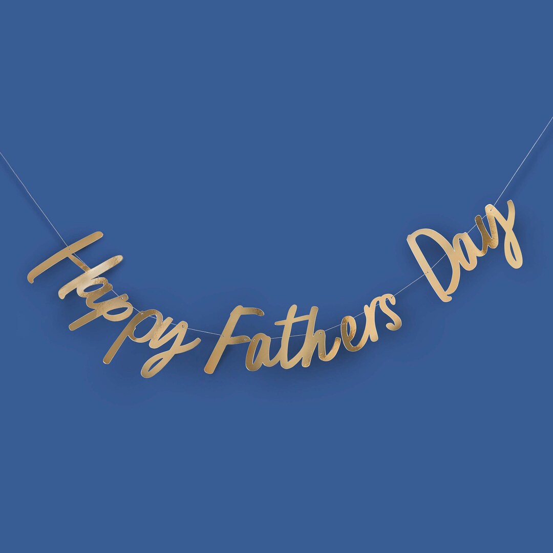 Gold Happy Father's Day Banner 2m, Father's Day Decorations, Fathers ...
