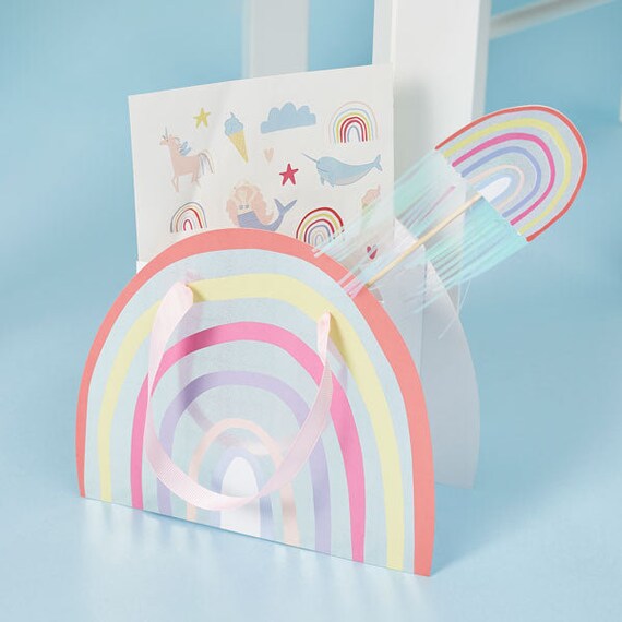 Rainbow Party Bags Pack of 5 Rainbow Birthday Favours - Etsy