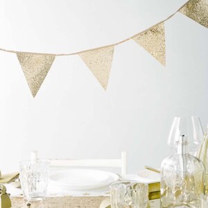 Luxe Gold Glitter Bunting 3 Metres, Gold Party Bunting, Baby Shower ...