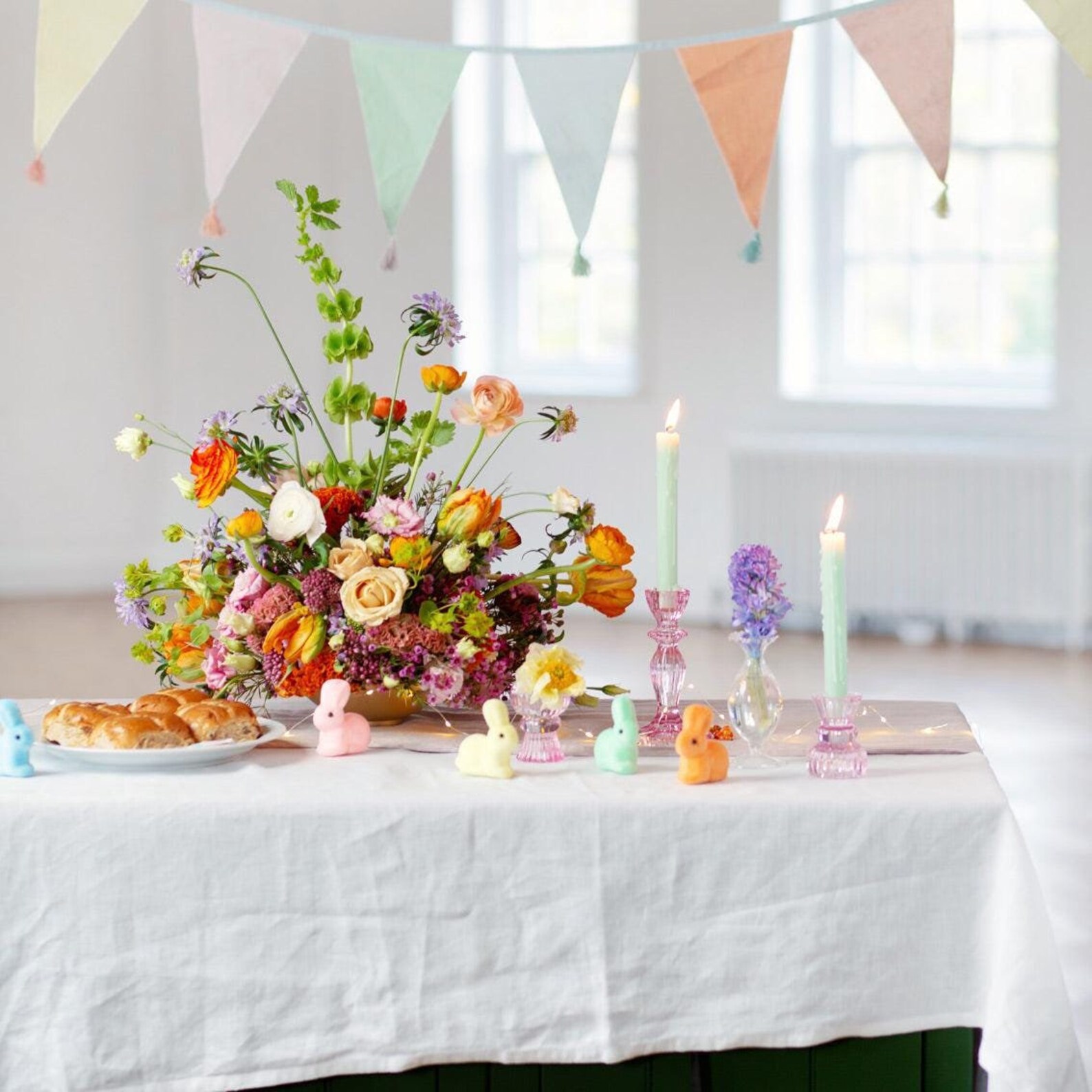 Pastel Cotton Fabric Bunting With Tassels by Talking Tables, Pastel ...