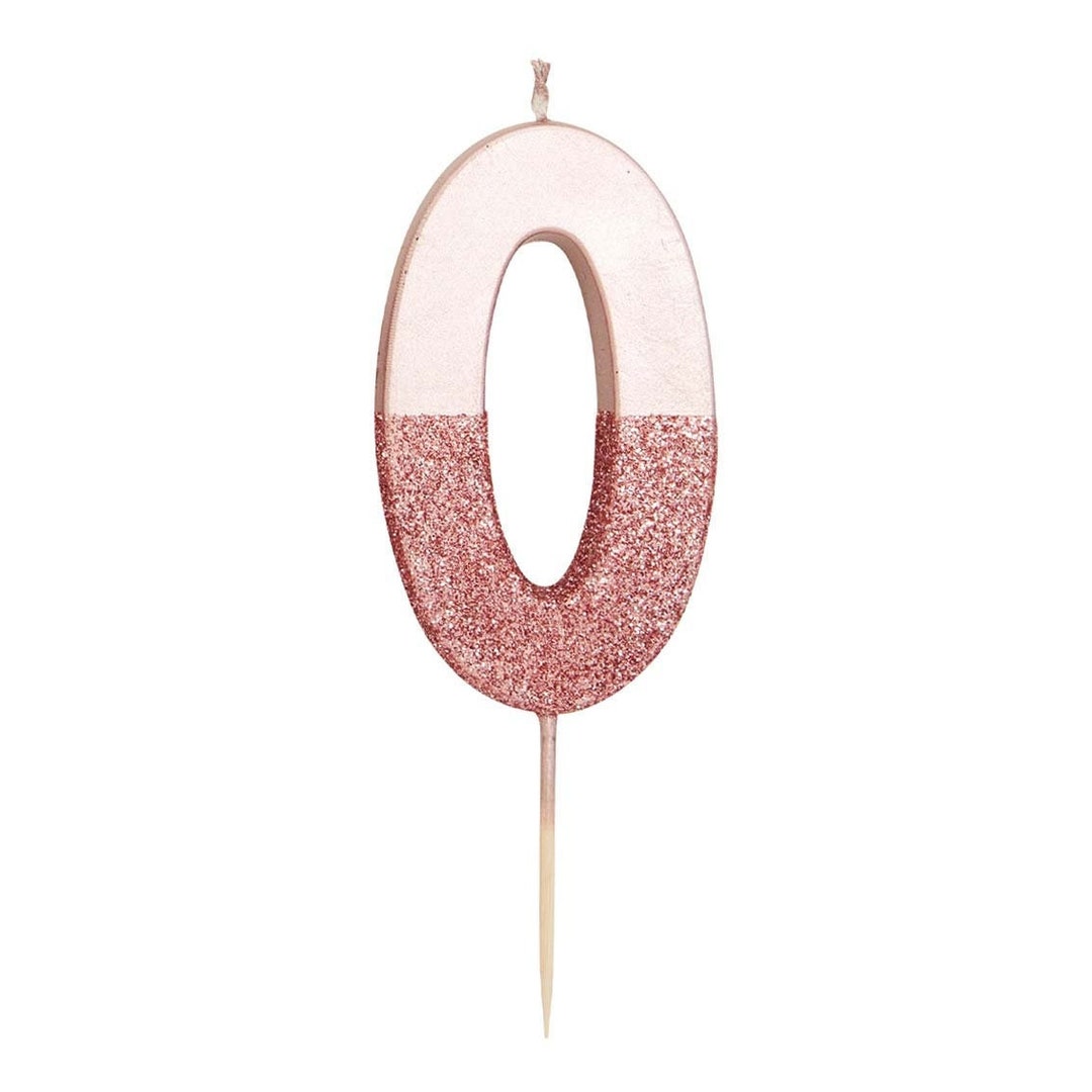 Pink Glitter Number Candle Number 0, 10th Birthday Cake Candle, 30 ...