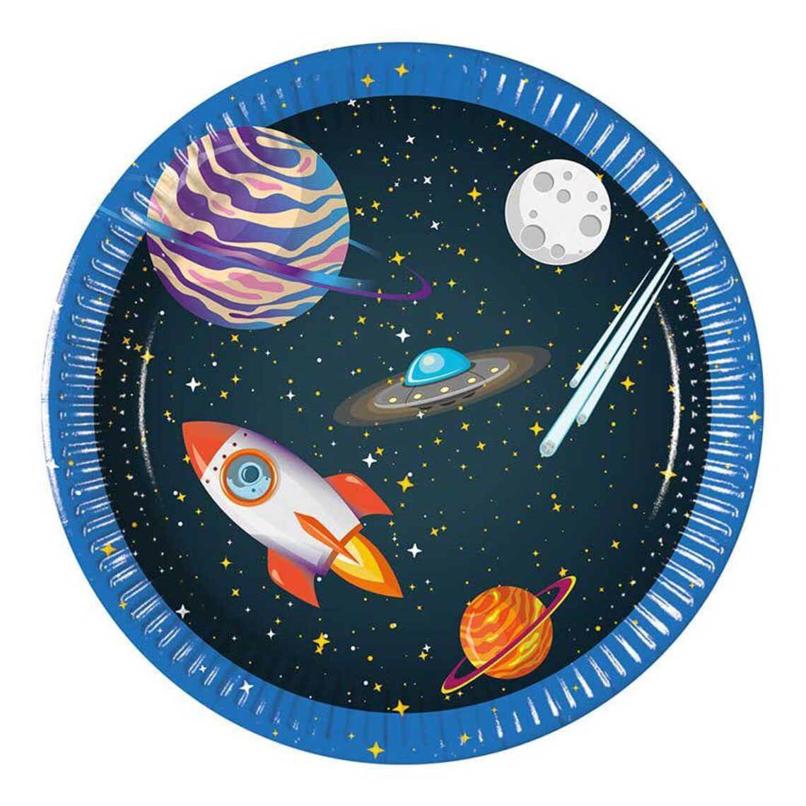 Rocket Space Small Party Plates X 8, Space Birthday Party Supplies - Etsy
