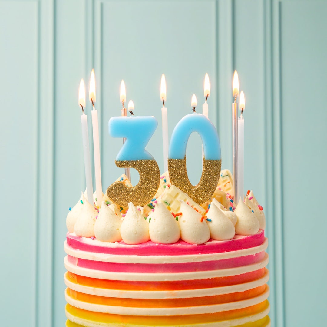 Blue Glitter Number Candle Numbers, Birthday Cake Candle, Boys Cake ...