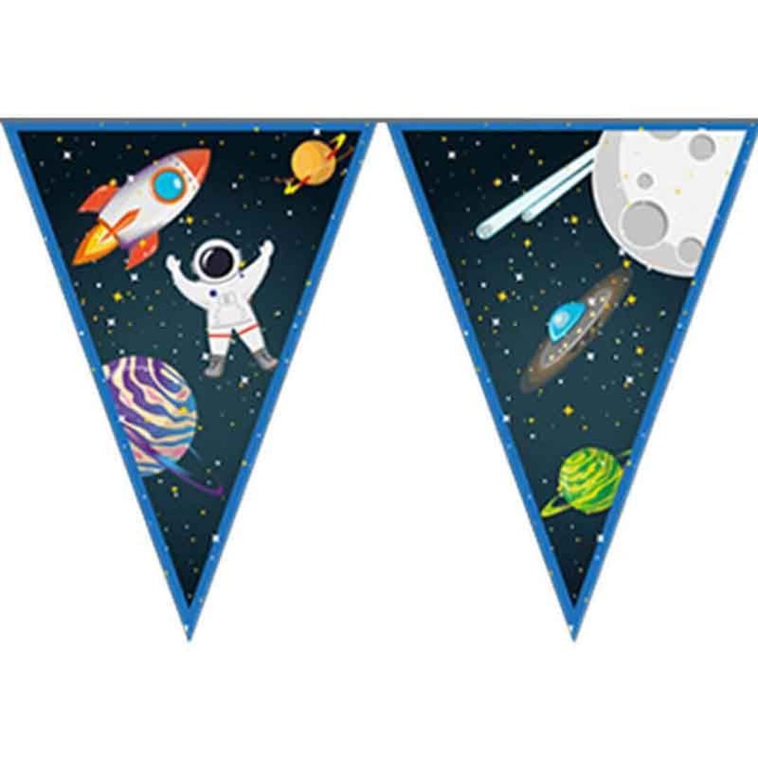 Rocket Space Party Flag Bunting, Space Party Decorations, Space ...