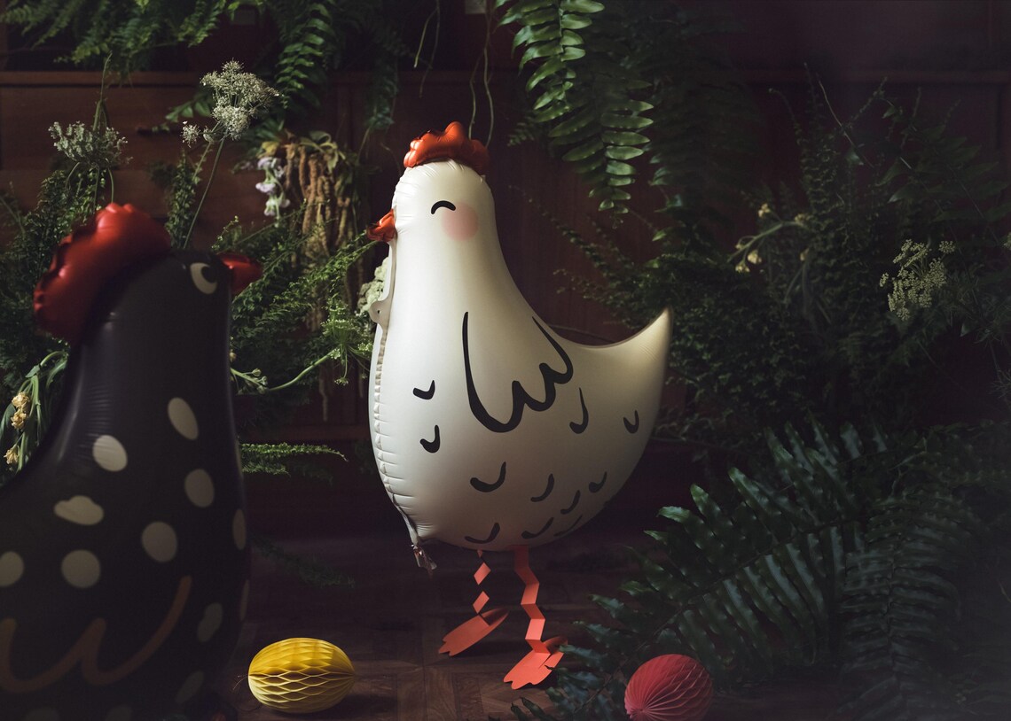 Spring Hen Foil Balloon, Easter Chick Balloon, Easter Decorations, Farm ...