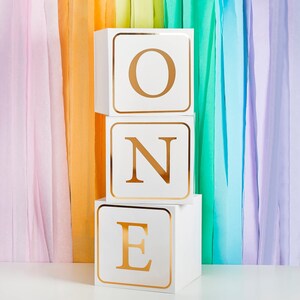 One Box, 1st Birthday Decoration , White ONE Boxes , First Birthday ...