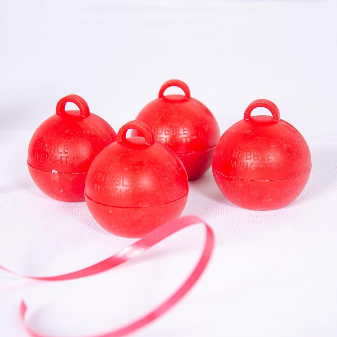 Red Bubble Balloon Weights - Red X 4, Red Birthday Party, Red Balloon ...