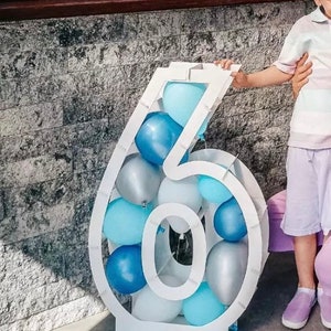 DIY Balloon Mosaic Number 9 Stand, 90th Birthday Balloon Mosaic Frame ...