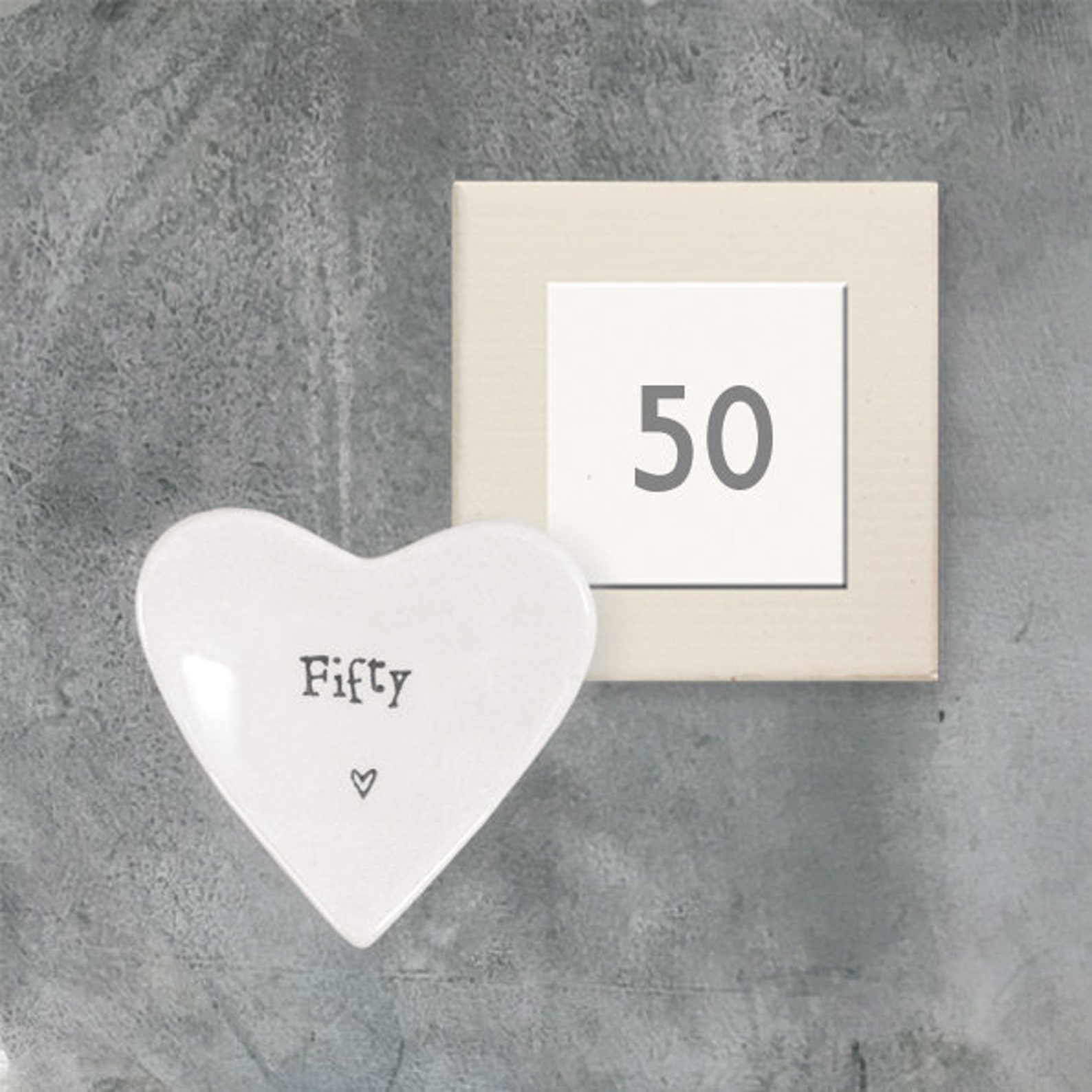 Mini Porcelain 50th Birthday Heart Dish, 50th Ring Birthday Gift, 50th ...