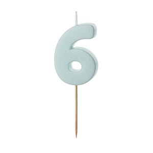 Light Blue Number 6 Candle, 6th Birthday, 16th, 60th Birthday Candles ...