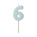 Light Blue Number 6 Candle, 6th Birthday, 16th, 60th Birthday Candles ...