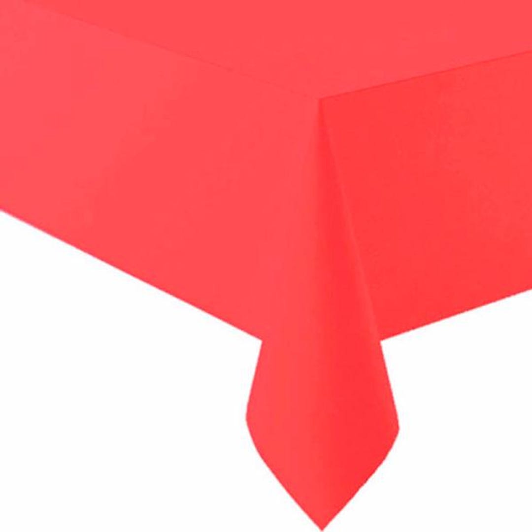 Red Plastic Party Tablecover, Red Party Supplies, Farm Party Red ...