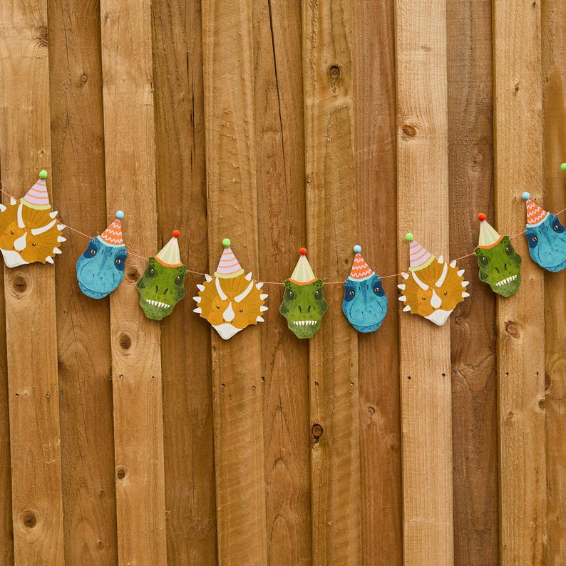Dinosaur Party Garland, Dinosaur Birthday Party Bunting, Dinosaur Party ...