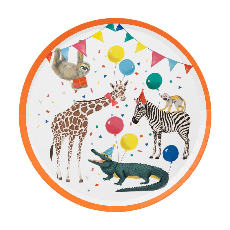 Safari Party Animal Paper Plates - 8 Pack, Wild 1 Safari Birthday, 2 ...